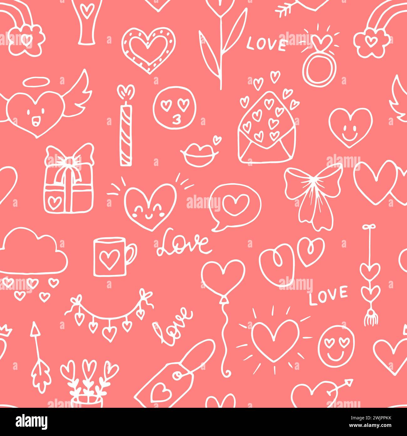 Love background. Romantic seamless pattern. Valentine, wedding design ...