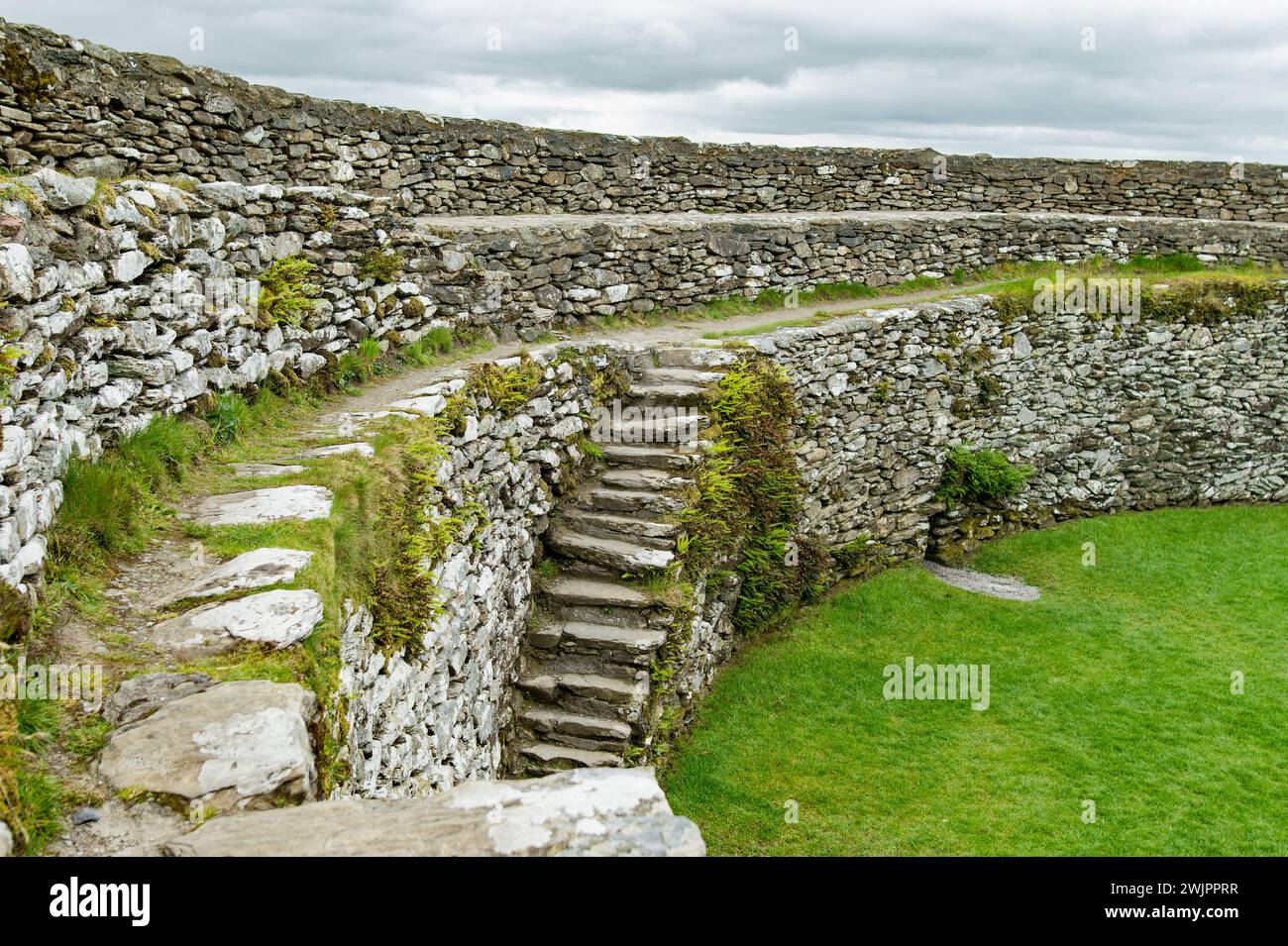 Grianan of Aileach, ancient drystone ring fort, part of lager ...