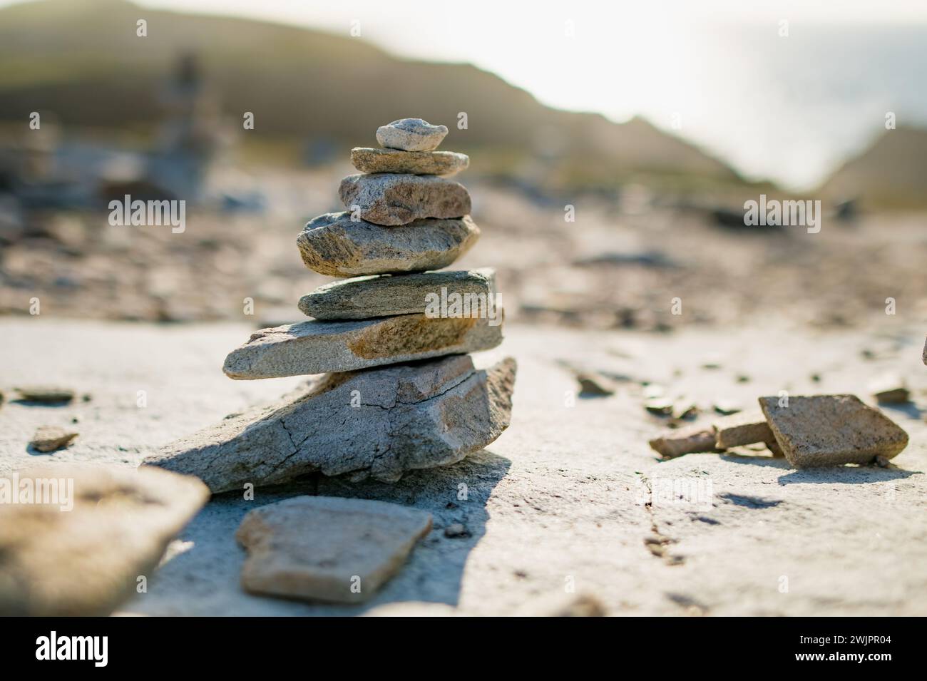 Stones stacks at Malin Head, Ireland's northernmost point, Wild ...