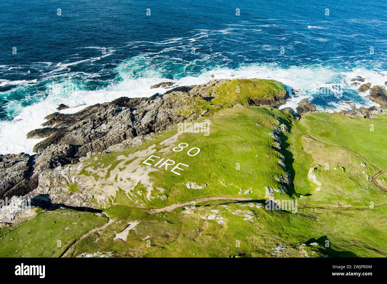 Rough and rocky shore at Malin Head, Ireland's northernmost point, Wild ...