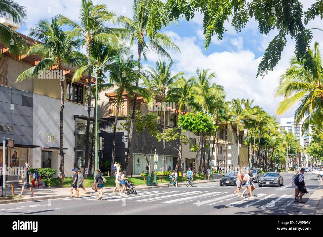 Kalakaua Avenue, Waikiki, Honolulu, Oahu, Hawaii, United States of ...