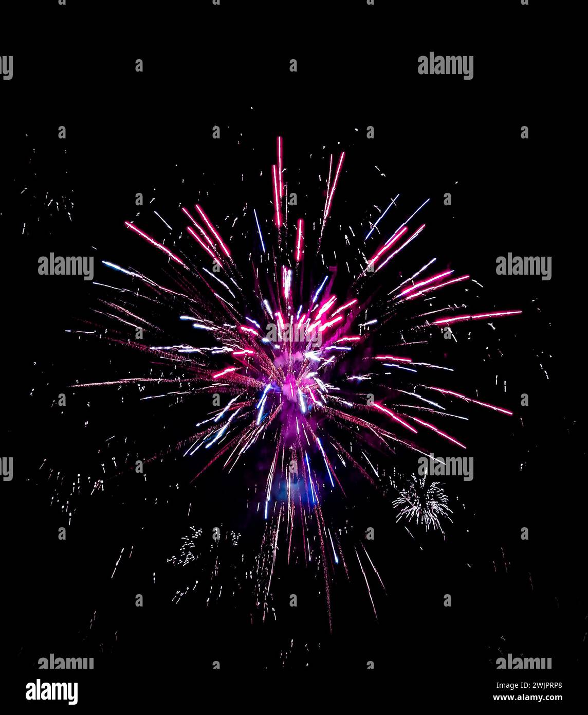 Various colors and patterns on the fireworks display during the Chinese ...