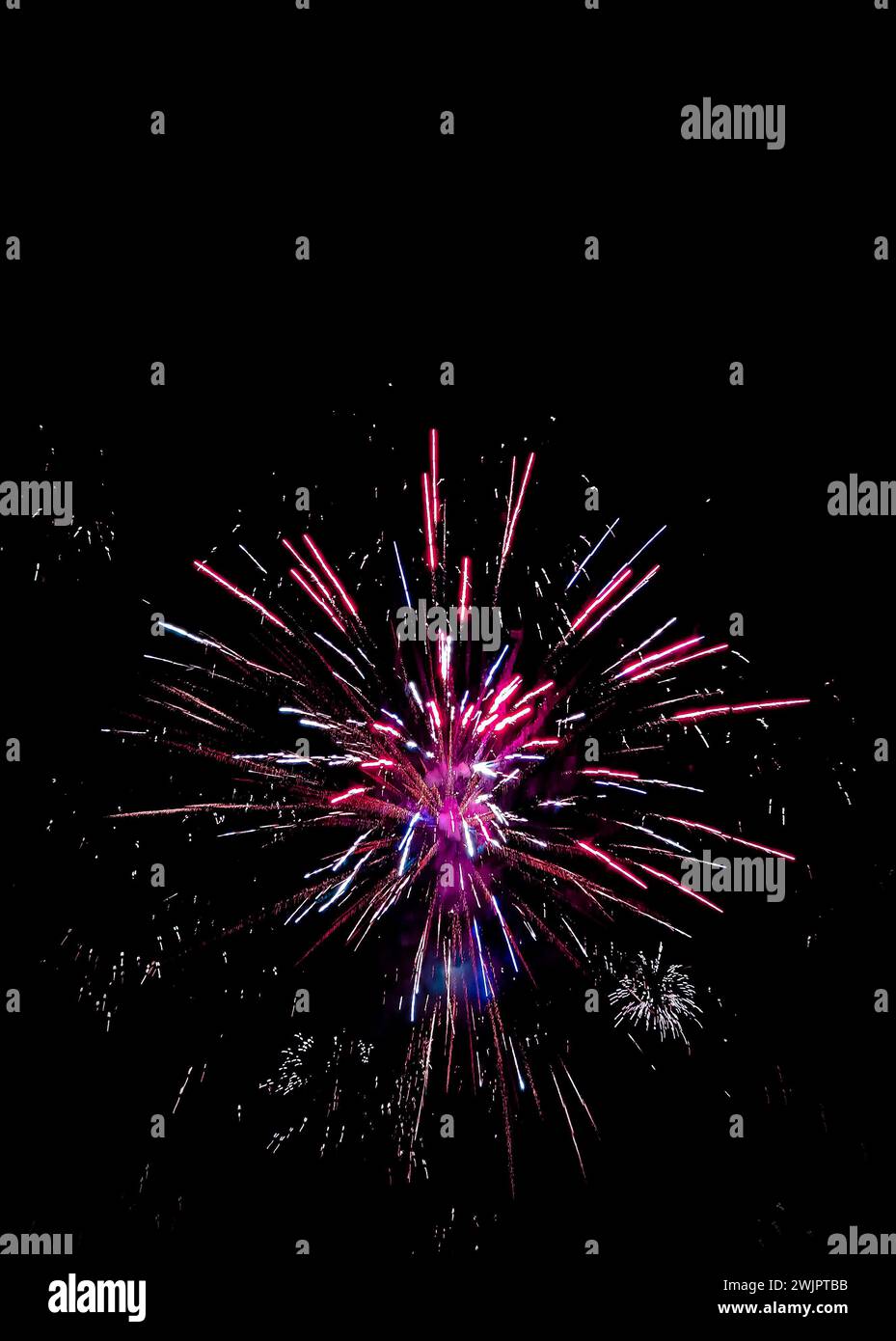 Various colors and patterns on the fireworks display during the Chinese ...