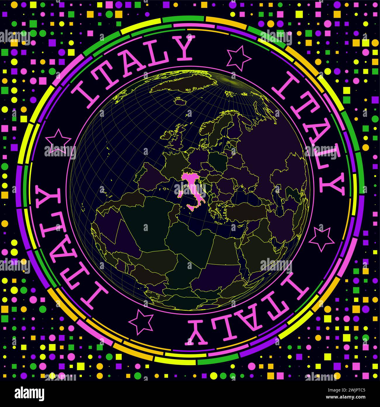 Map of italy globe Stock Vector Images - Alamy
