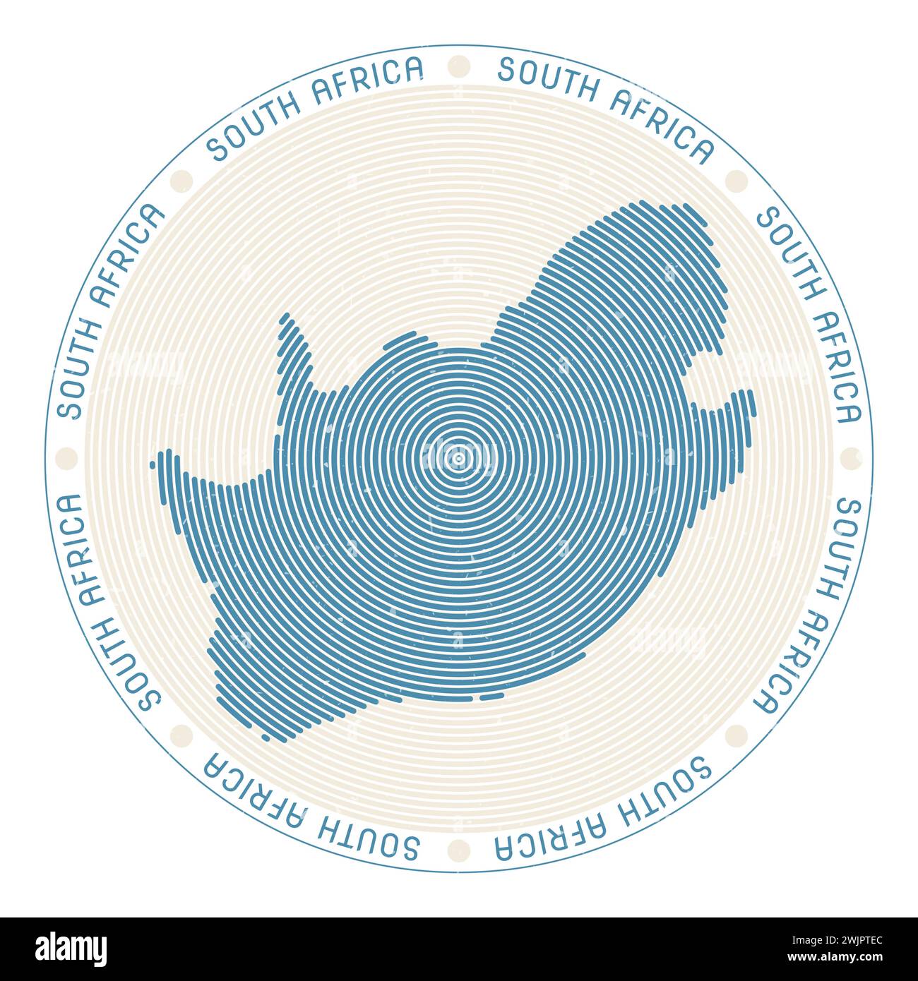 South Africa shape radial arcs. Country round icon. South Africa logo ...