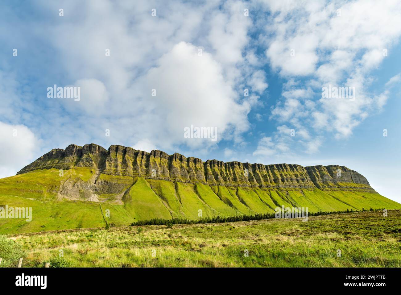 Aerial view of Benbulbin, aka Benbulben or Ben Bulben, iconic landmark ...