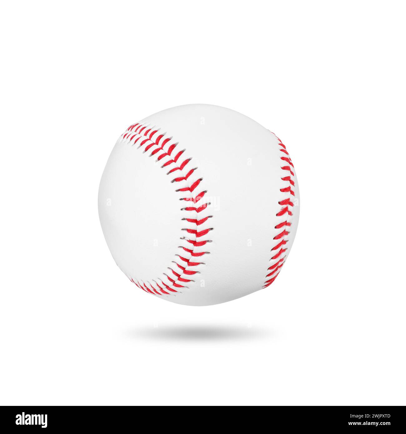 One baseball ball in air on white background Stock Photo - Alamy