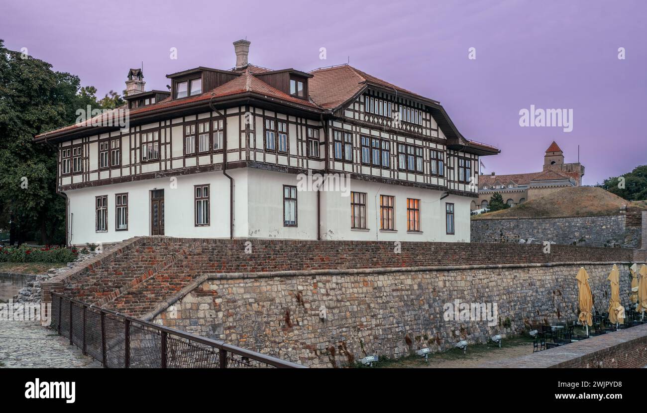 Large house of Balkan tradition inside the Kalemegdan public park at ...