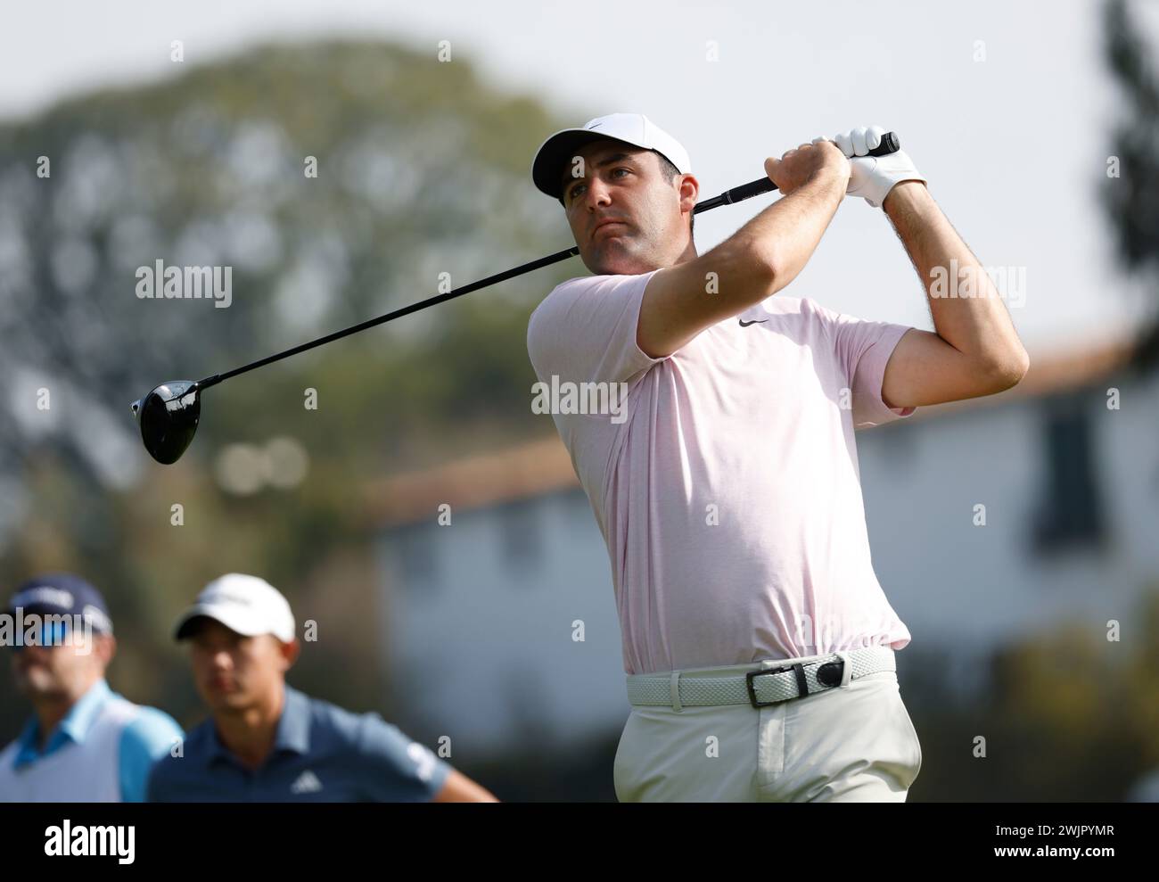 February 16, 2024 Scottie Scheffler hits a shot during the second round ...