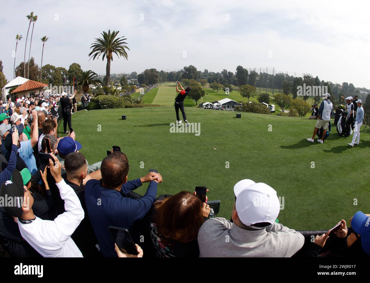 February 16, 2024 Jordan Spieth hits a shot during the second round of ...