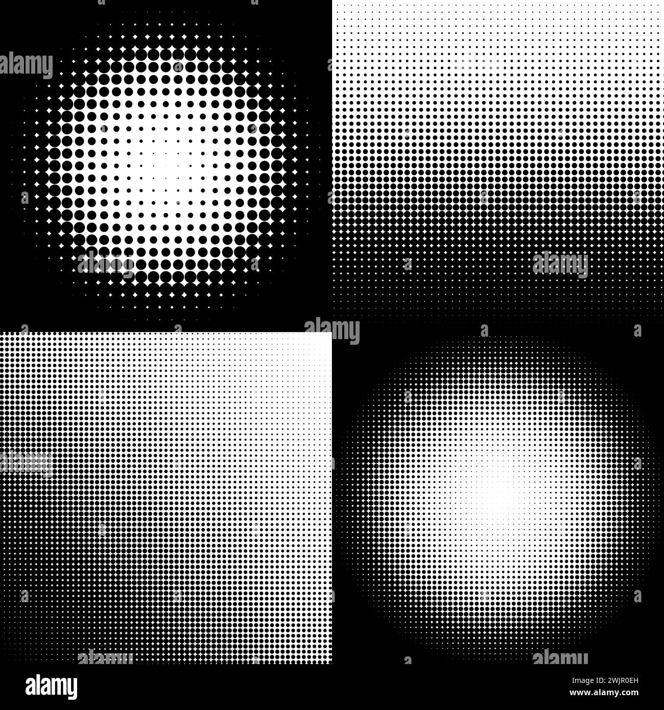 Halftone pattern round dots set. Abstract halftone background. Vector ...