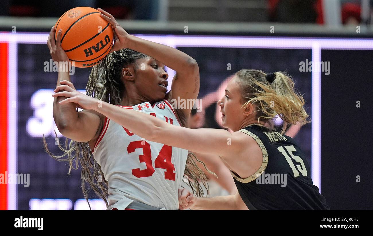 Colorado guard Kindyll Wetta (15) defends against Utah forward Dasia ...