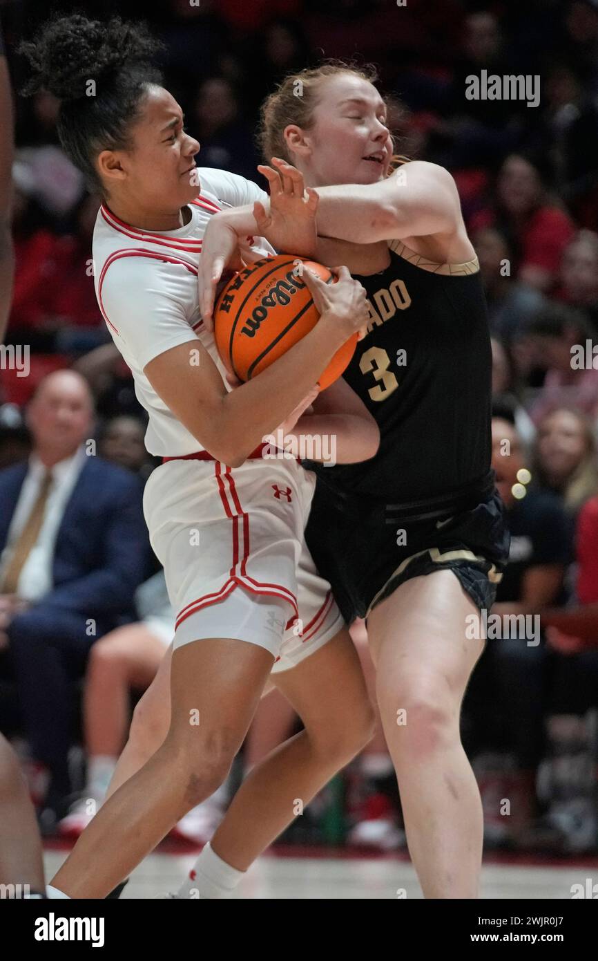 Utah guard Lani White, left, and Colorado guard Frida Formann (3 ...