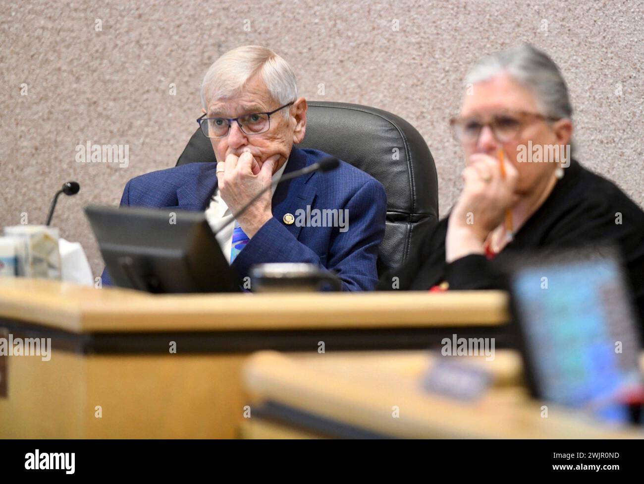 Nevada County Supervisors Ed Scofield, left, and Sue Hoek, right ...