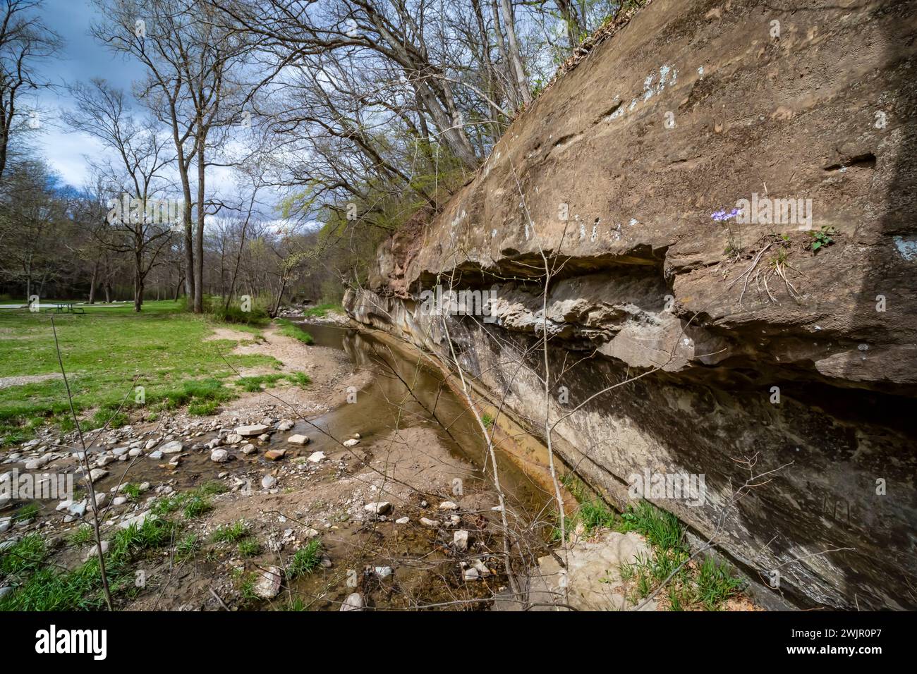 Pea's Creek continues to cut away at sandstone cliffs in Ledges State ...