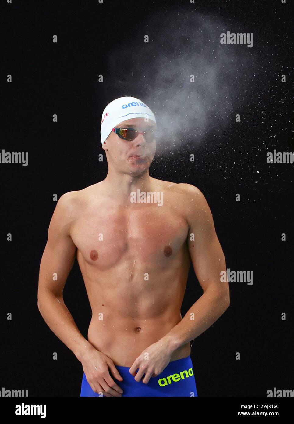 Doha, Qatar. 16th Feb, 2024. Adrian Jaskiewicz of Poland reacts before ...