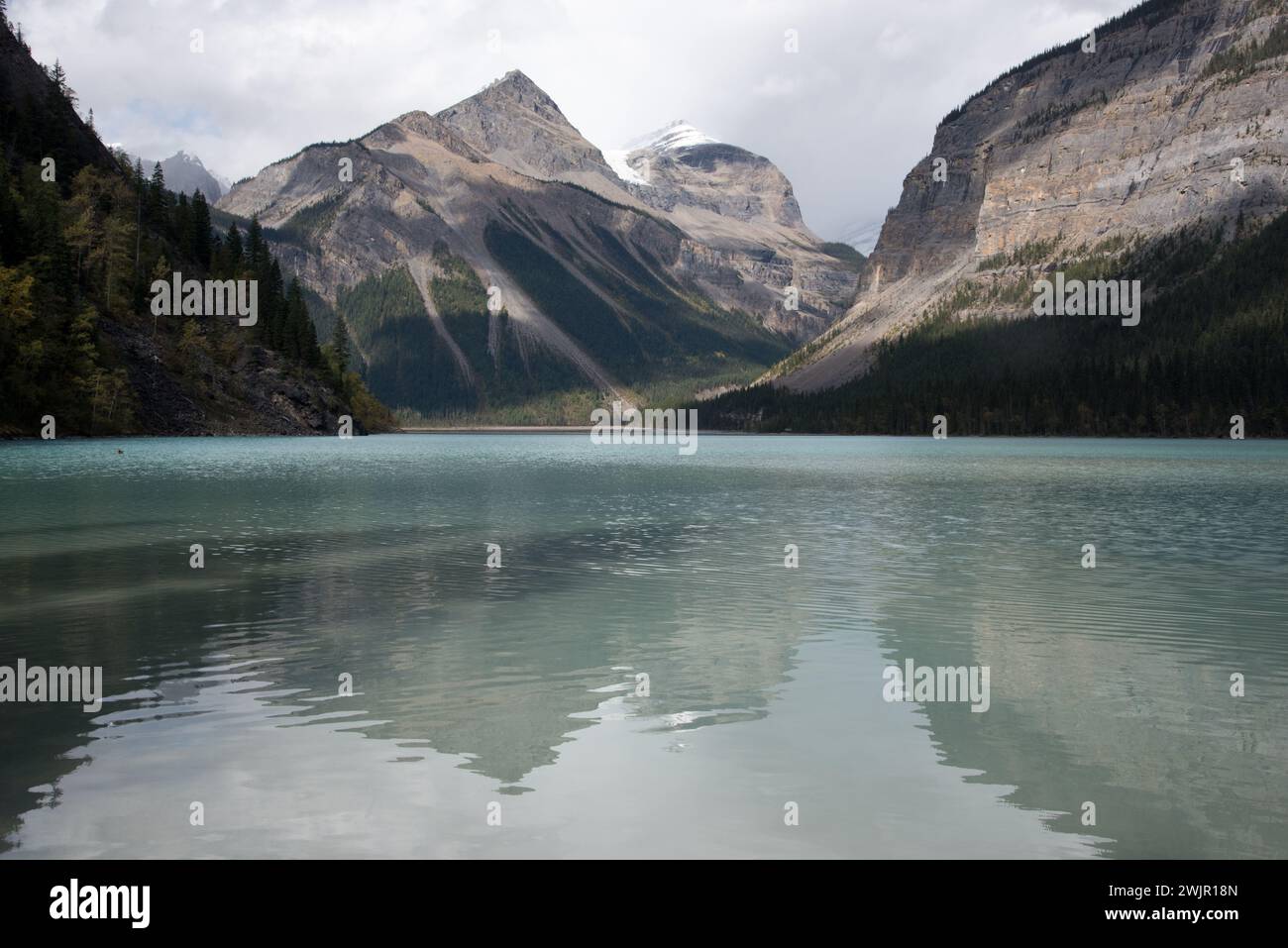 Kinney Lake is a stunning green lake towered by 3300 meter high ...