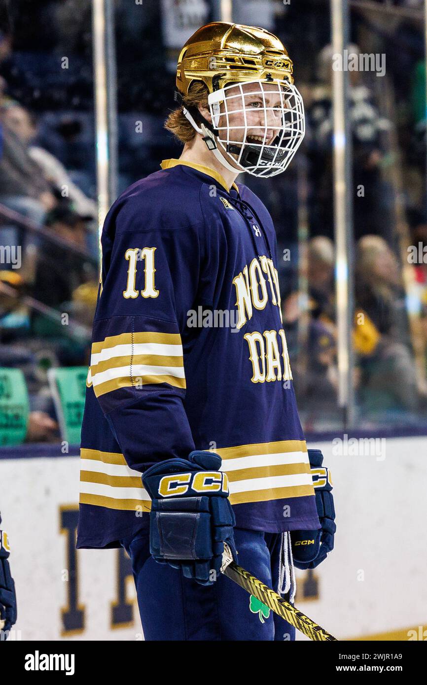 South Bend, Indiana, USA. 16th Feb, 2024. Notre Dame forward Danny ...