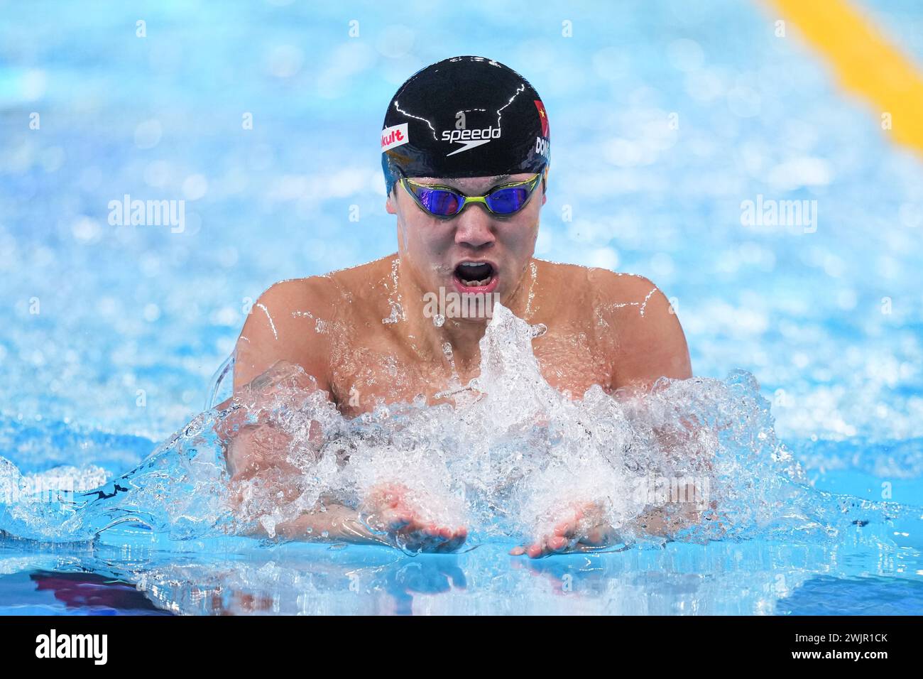 Doha, Qatar. 16th Feb, 2024. Dong Zhihao of China competes during the ...