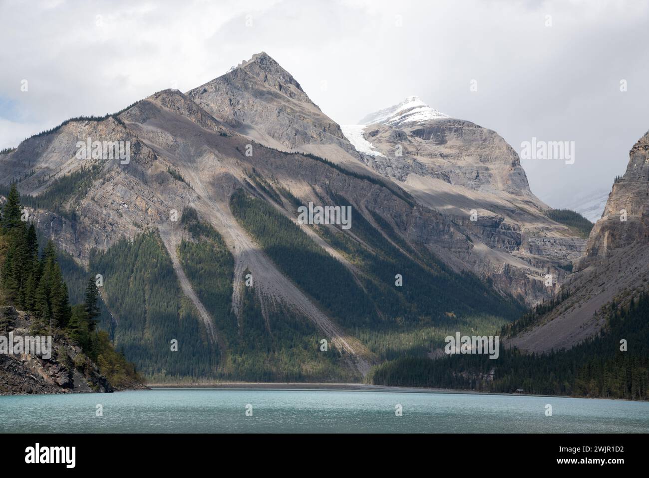 Kinney Lake is a stunning green lake towered by 3300 meter high ...