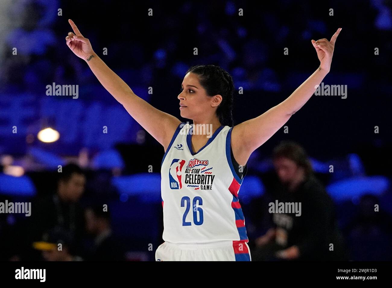 Actress and YouTuber Lilly Singh celebrates following the NBA ...