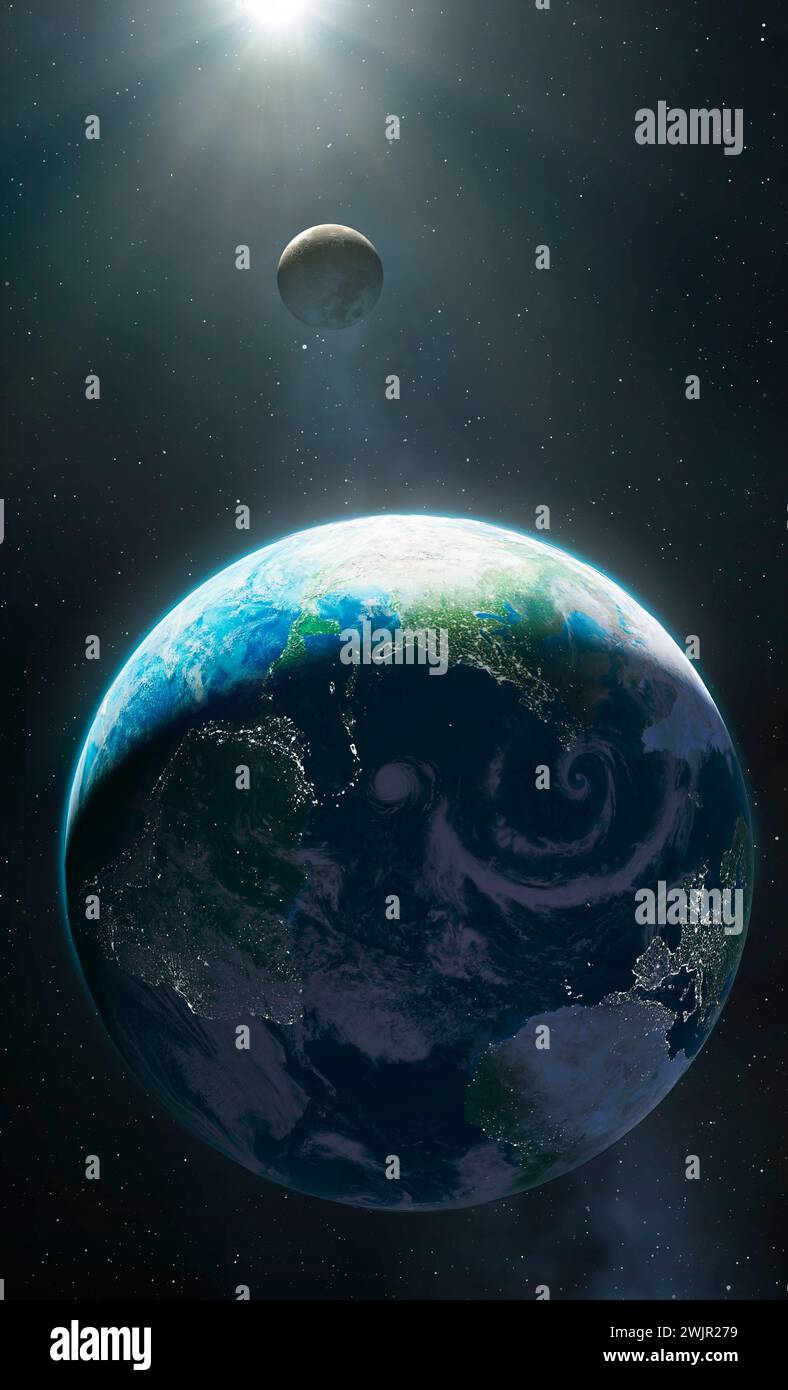 Earth and Moon from Space Stock Photo - Alamy