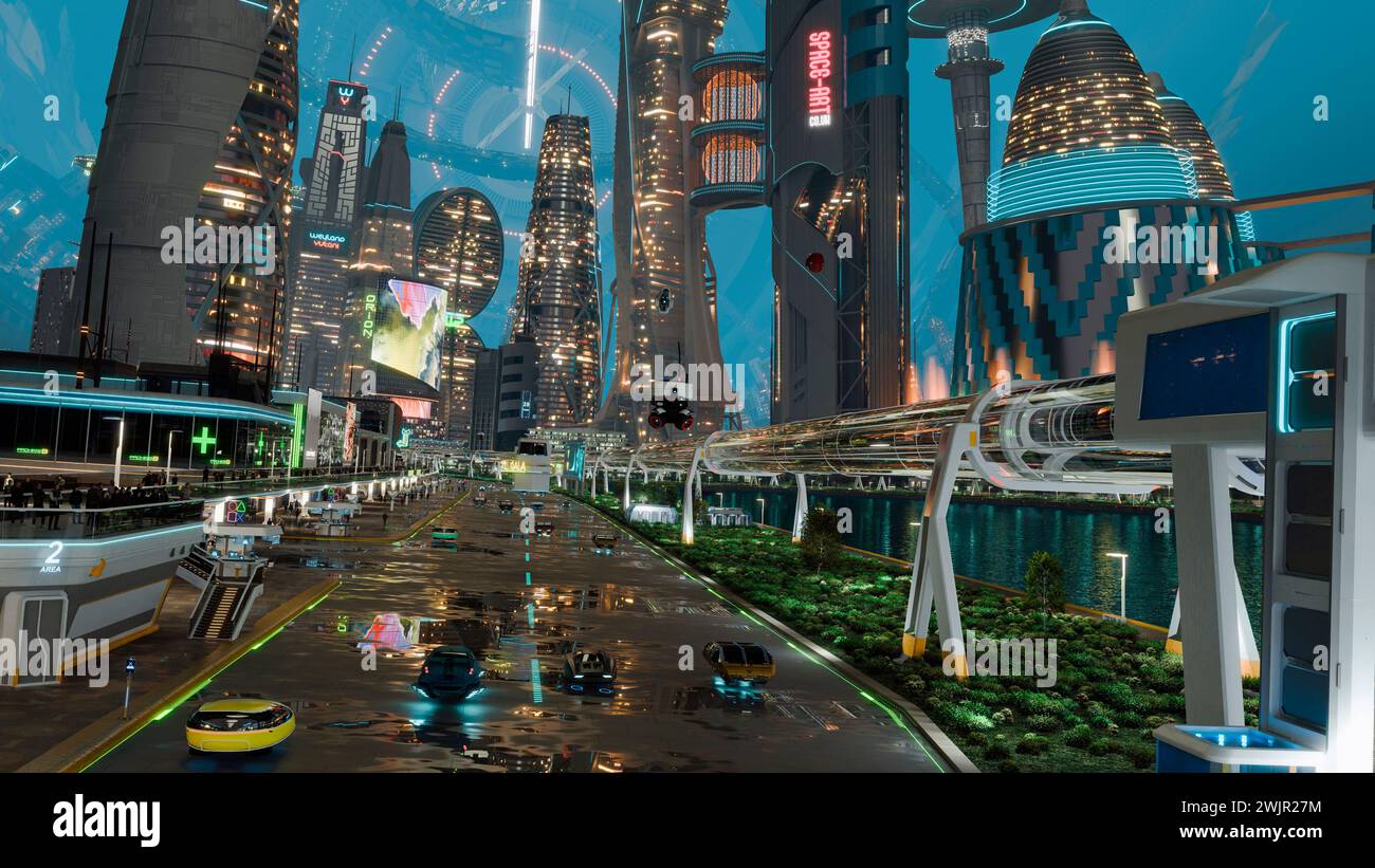 Artwork of an O'Neill Cylinder Stock Photo - Alamy