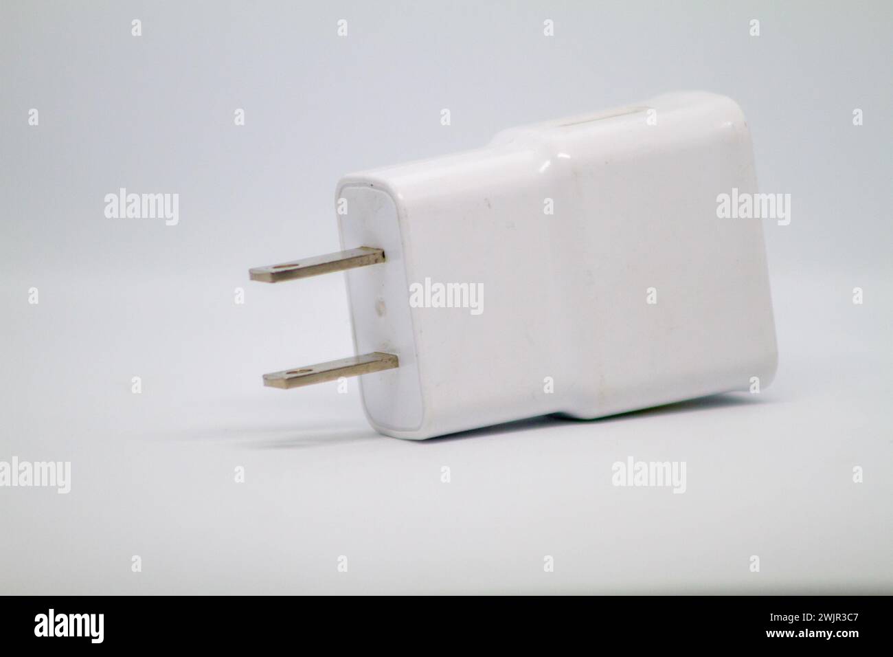 electric power plug isolated on white background Stock Photo - Alamy