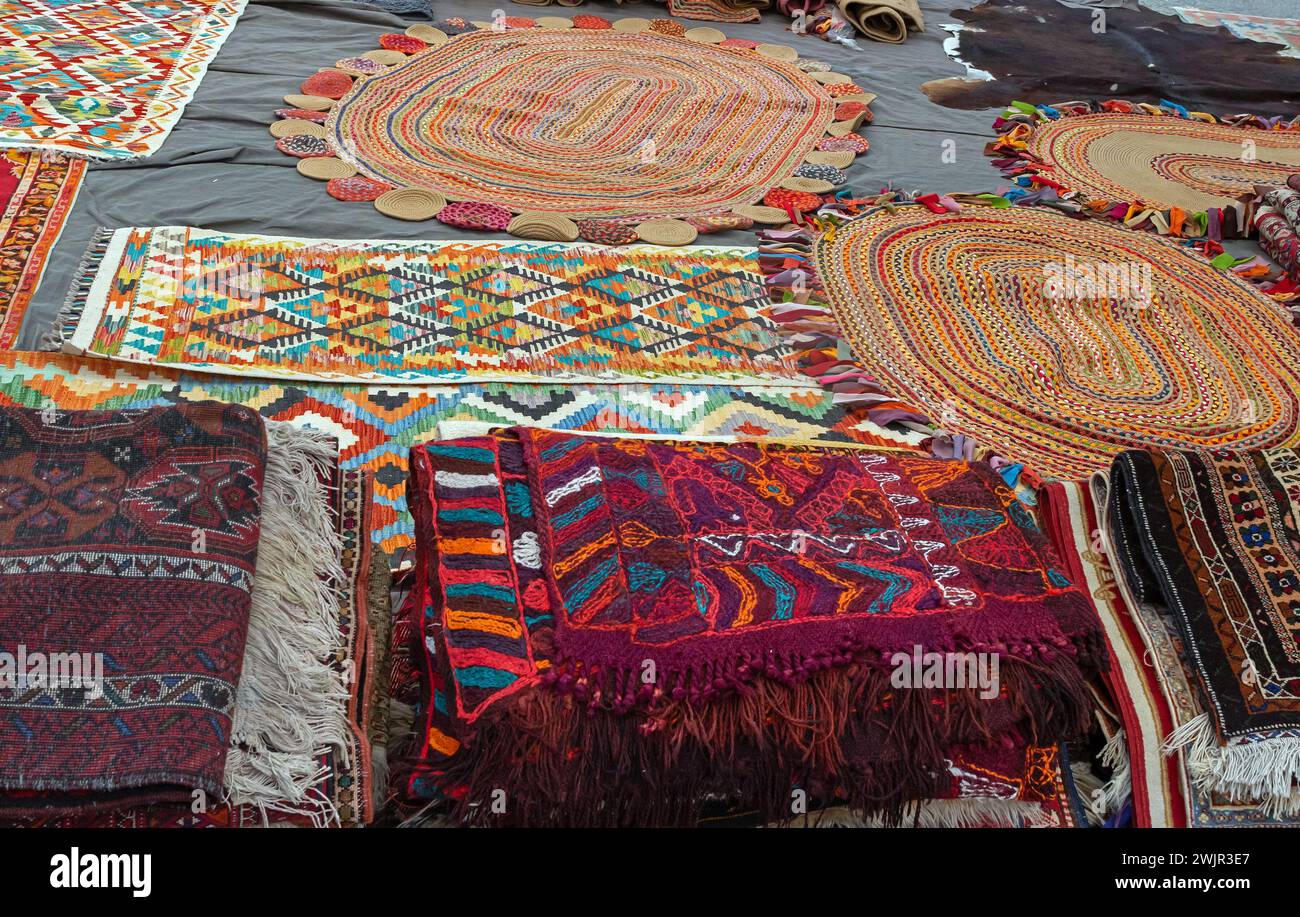 Colorful handmade turkish carpets on hi-res stock photography and ...
