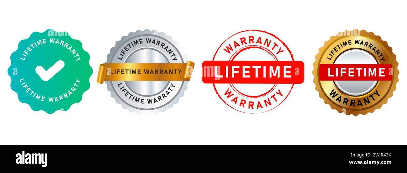 lifetime warranty circle stamp seal emblem label sign for guarantee ...