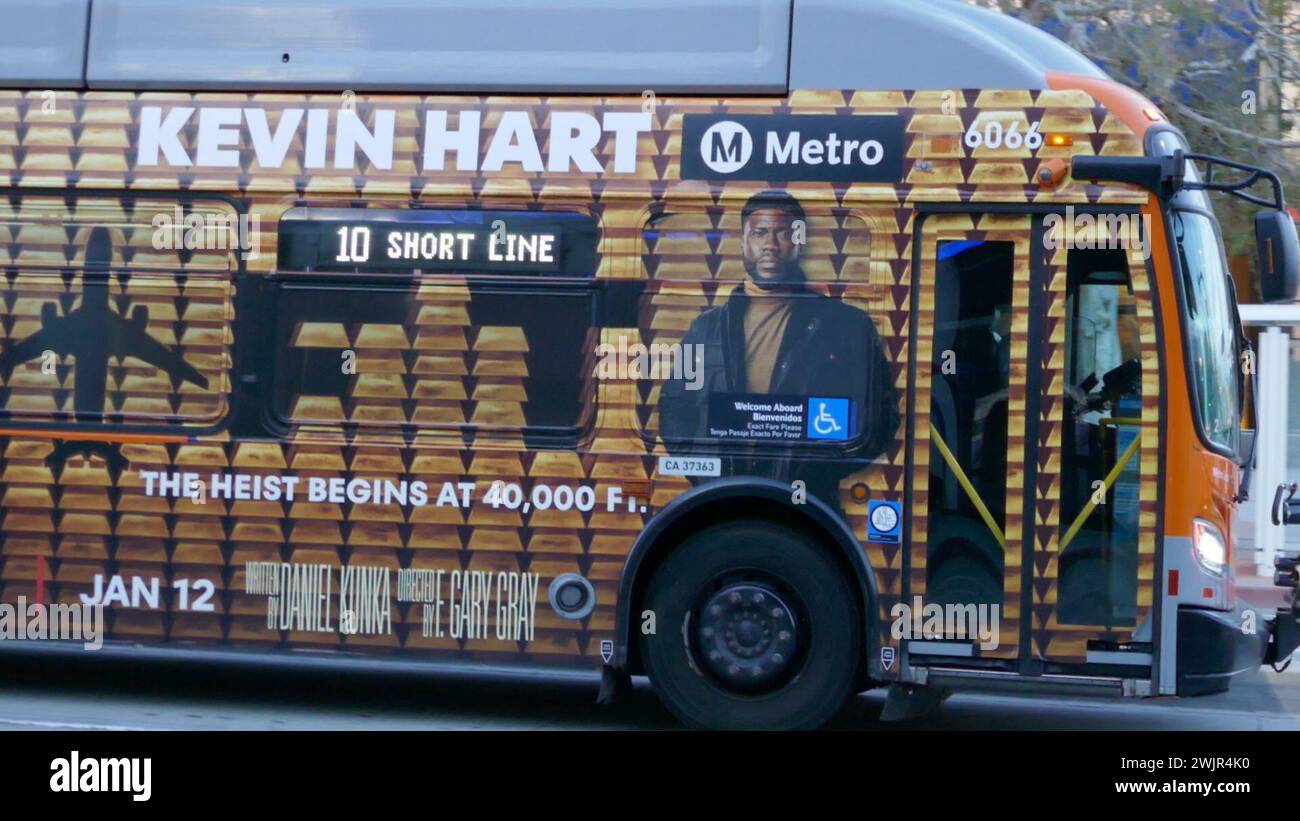 Los Angeles, California, USA 15th February 2024 Kevin Hart Lift Bus on ...