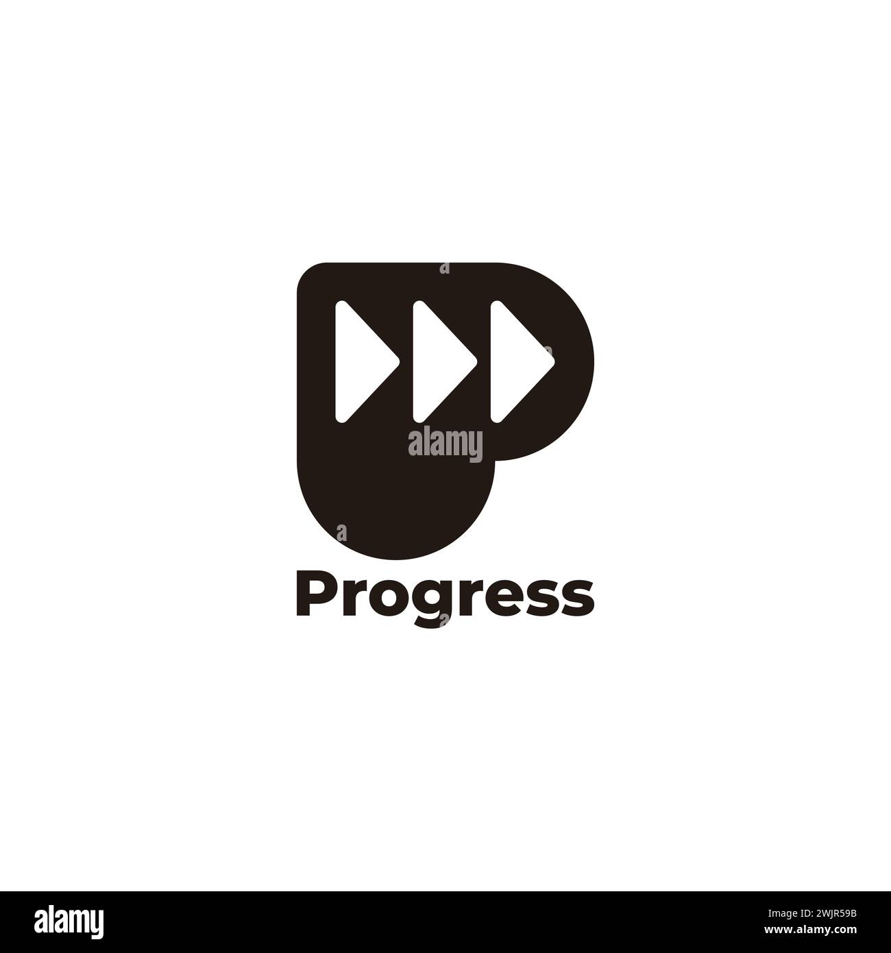 letter p next progress arrow simple logo vector Stock Vector Image ...