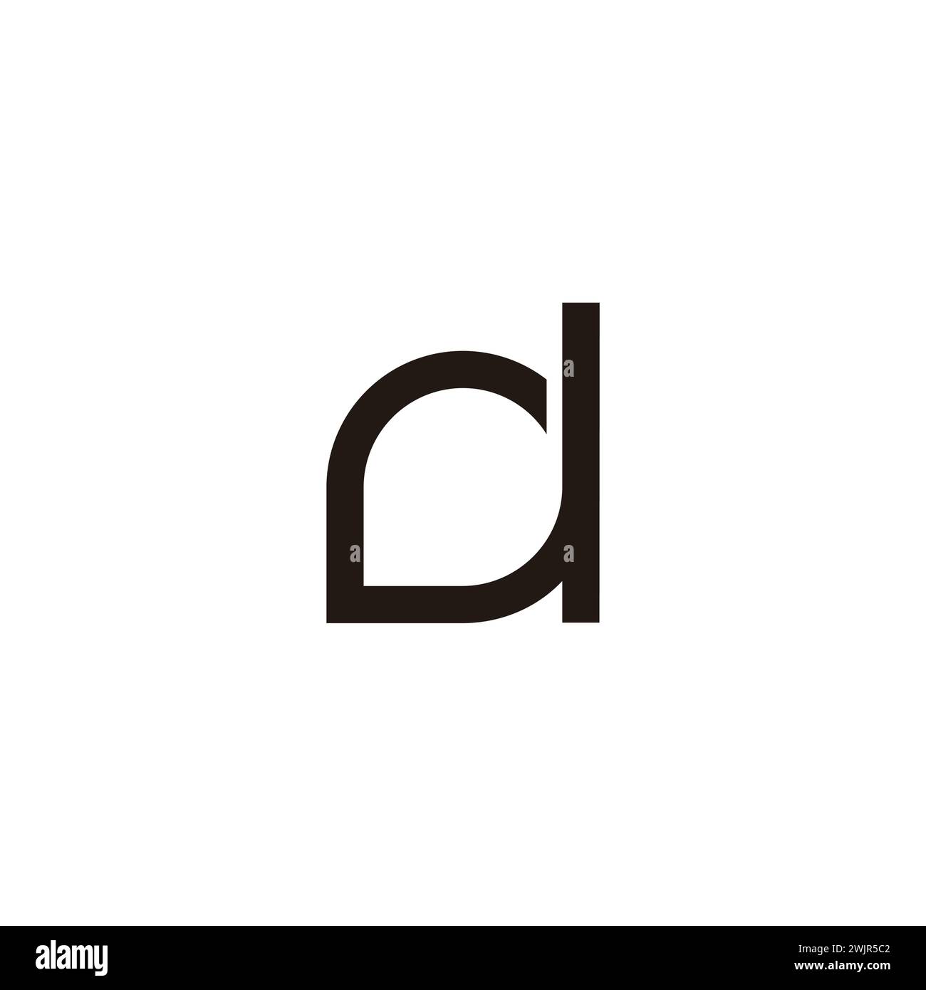 letter cd simple geometric leaf shape logo vector Stock Vector Image ...