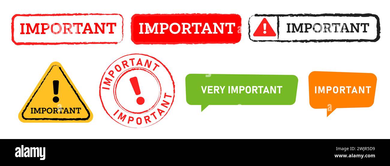 important stamp and speech bubble label sticker sign caution alert ...