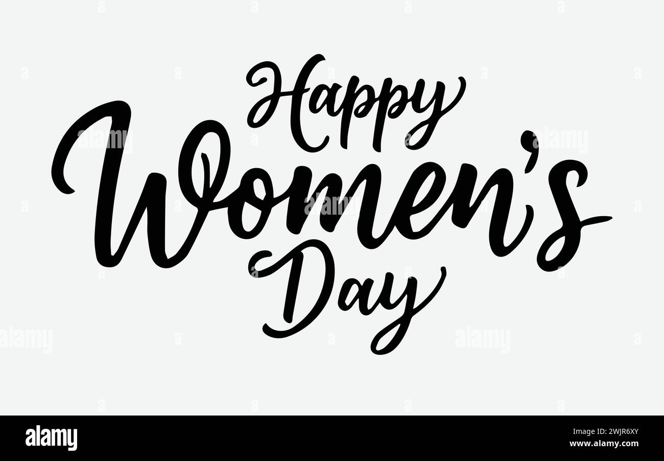 Happy Women’s Day calligraphy lettering isolated on white Stock Vector ...