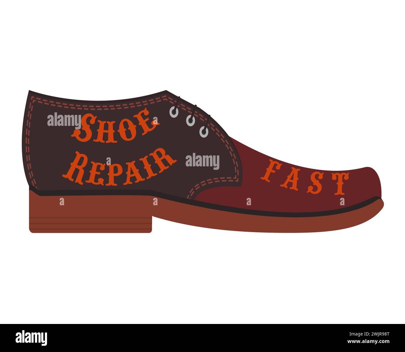 Logo of a shoe repair shop, workshop shoemaker. Isolated vector ...