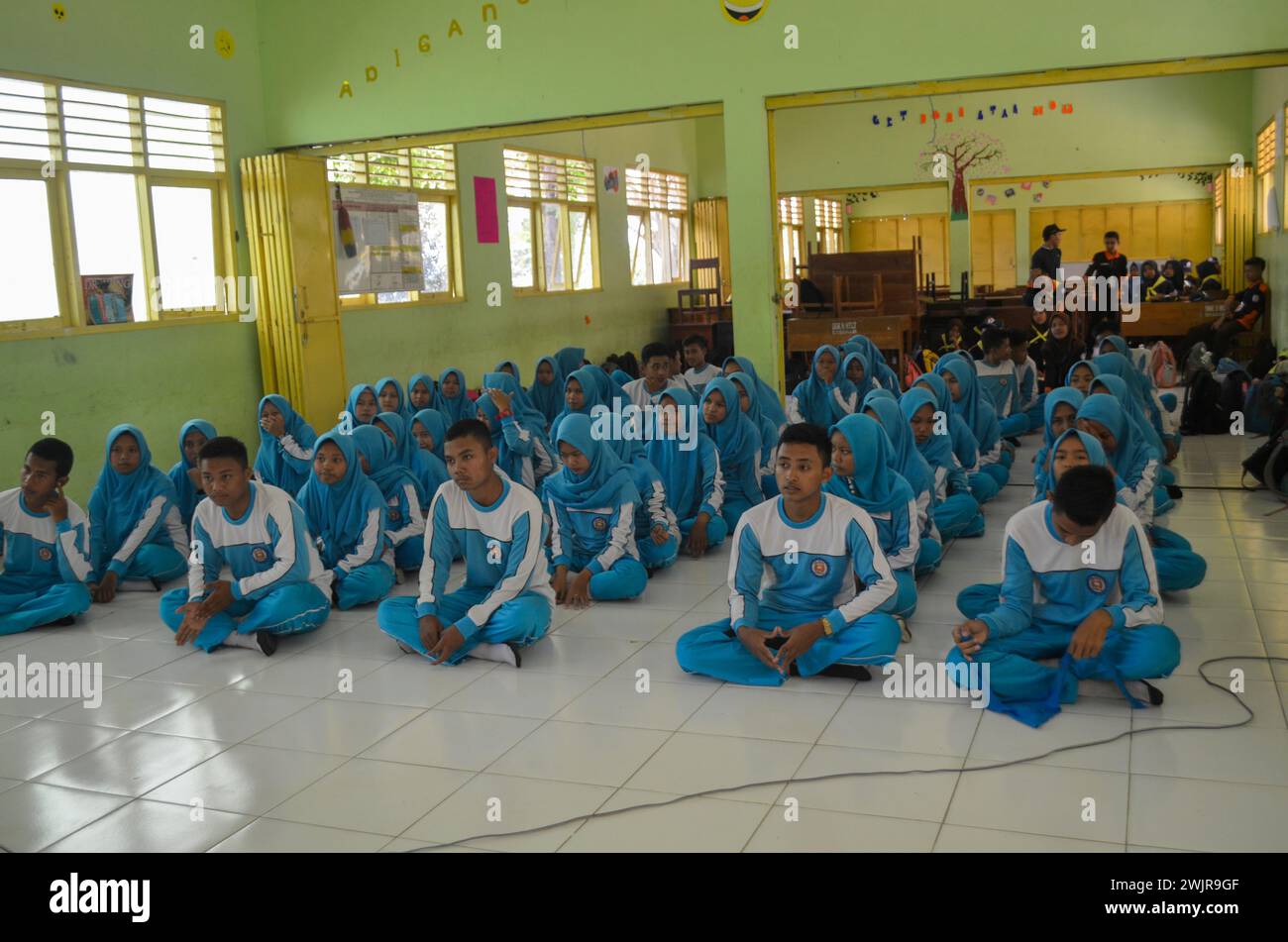 Photo of a group of students doing public speaking at an event Stock ...