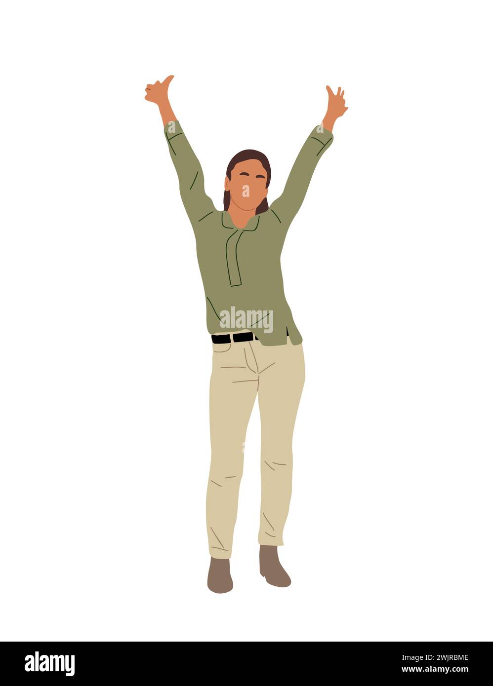 Excited business woman in winning pose isolated Stock Vector Image ...