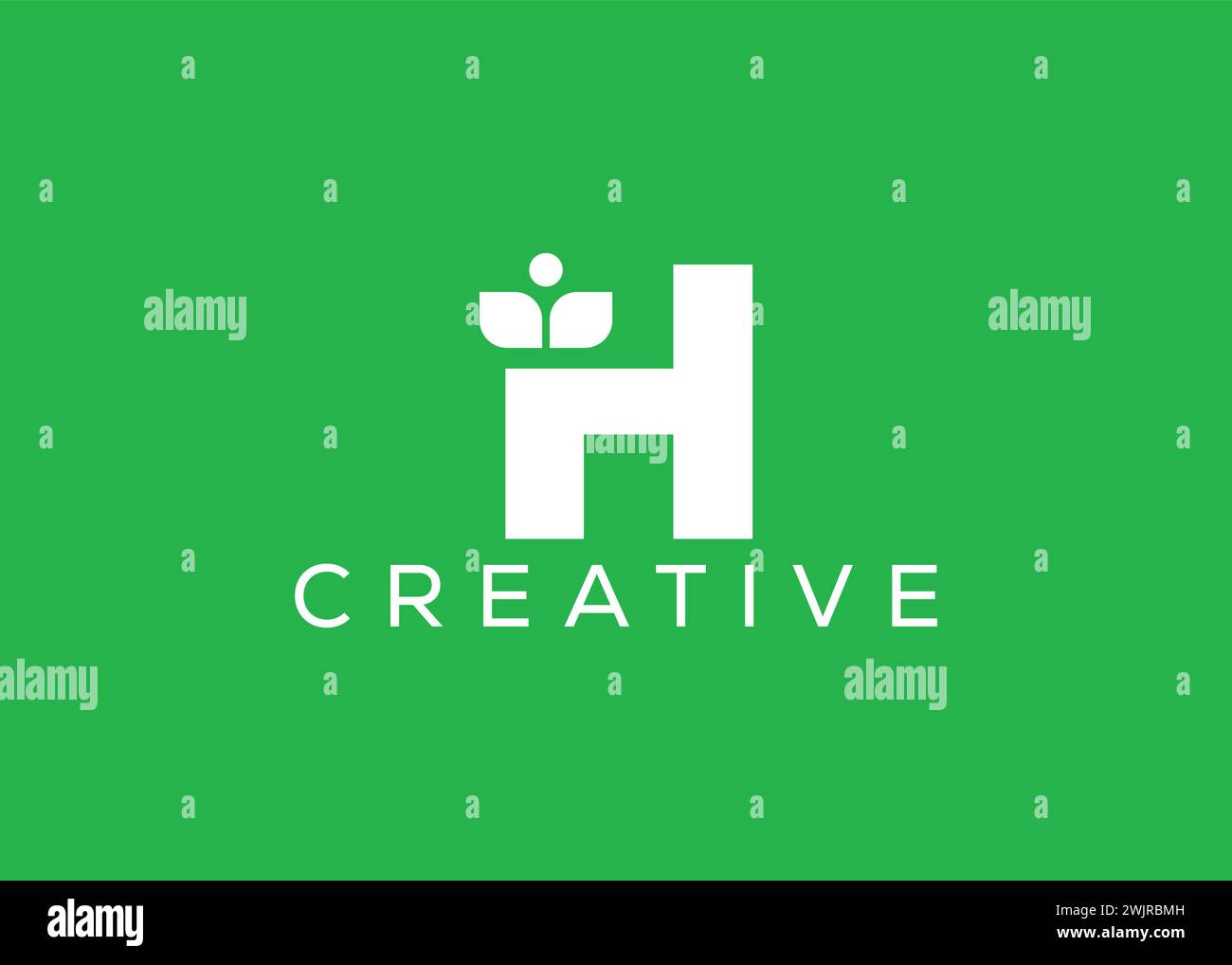 Minimalist letter H leaf vector logo design template Stock Vector Image ...