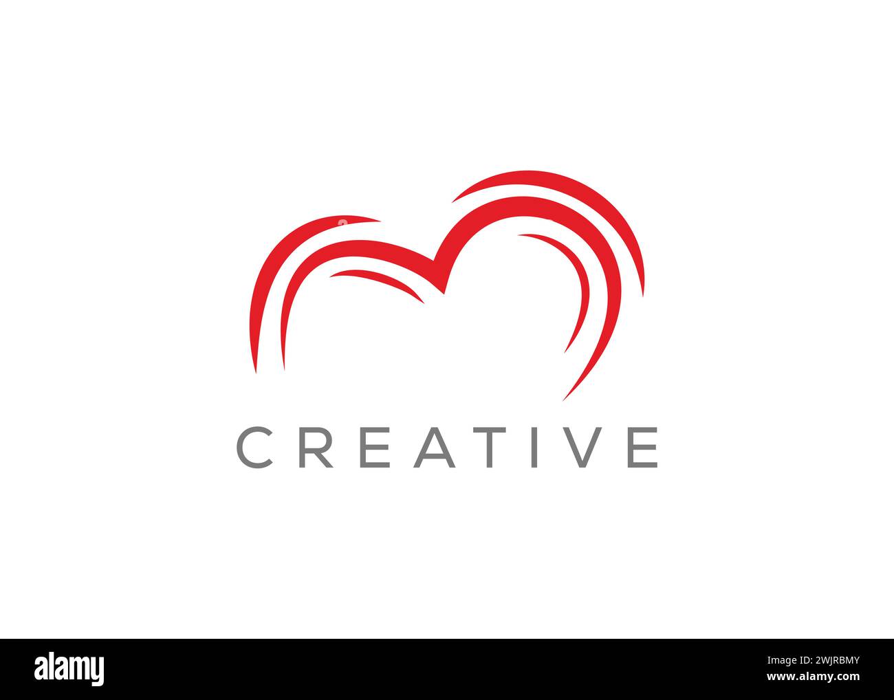 Minimalist Love logo design vector template. Creative red Heart shape ...