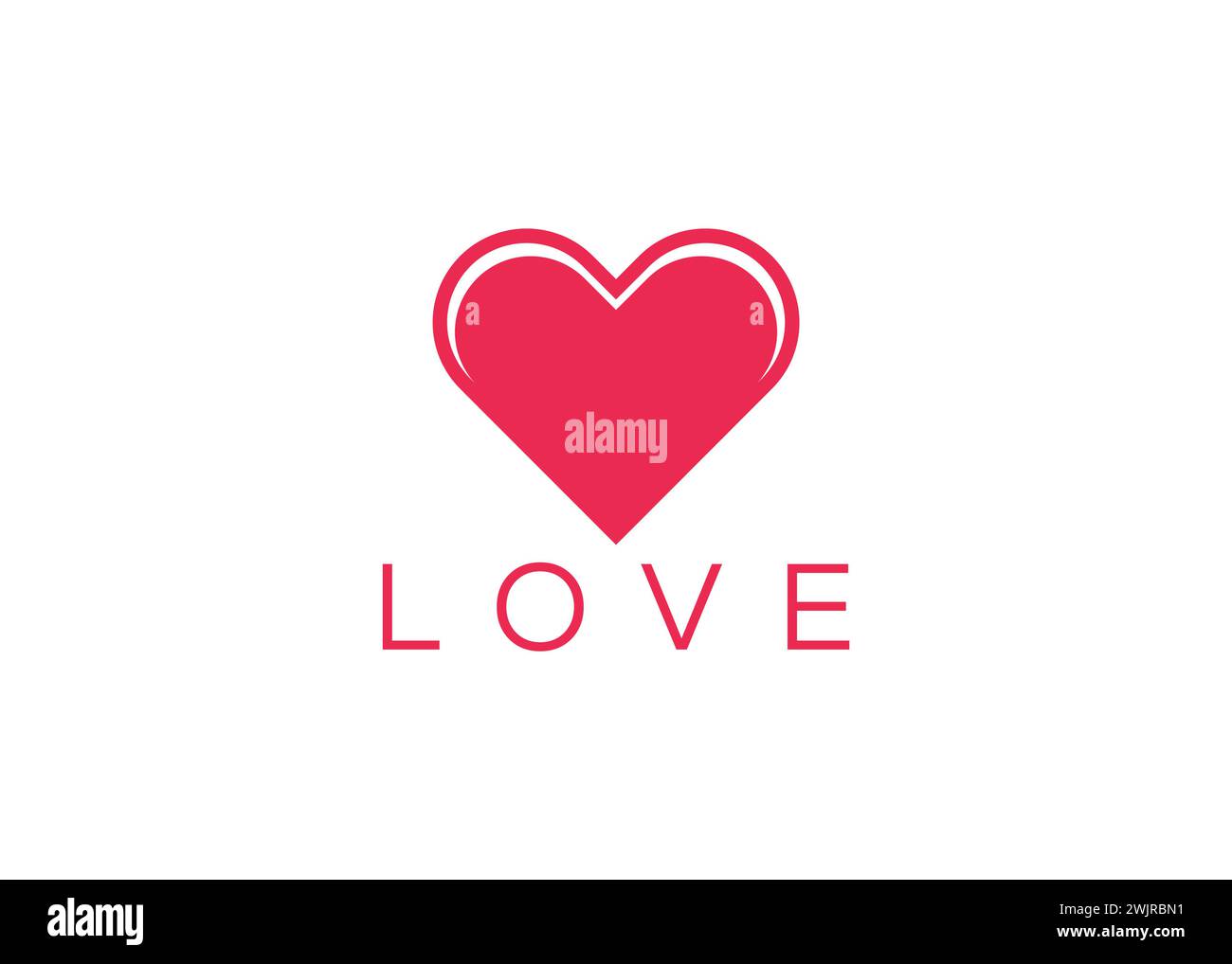 Minimalist Love logo design vector template. Creative red Heart shape ...