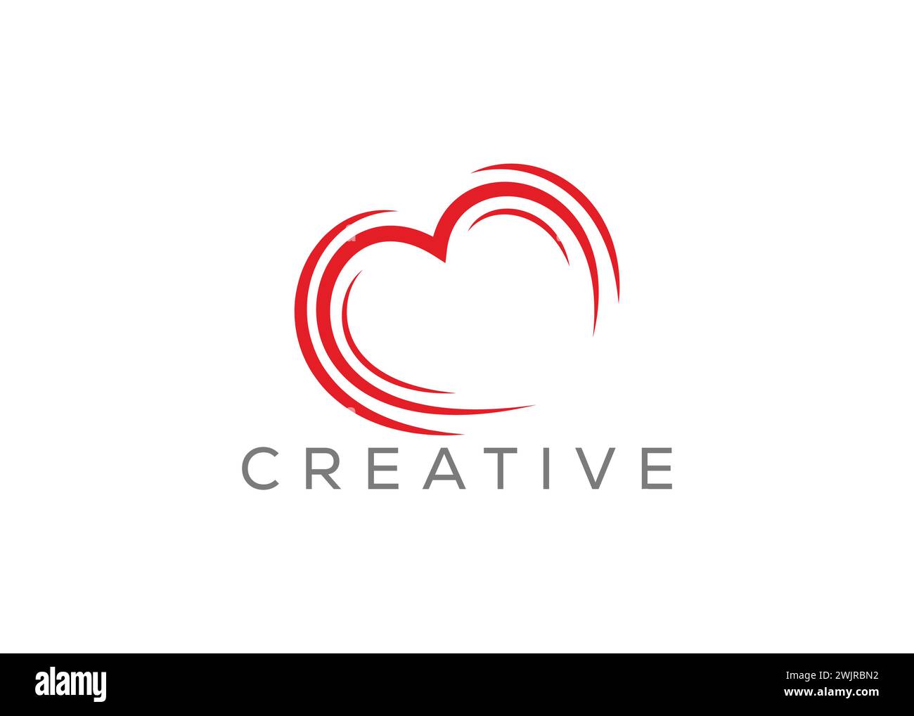 Minimalist Love logo design vector template. Creative red Heart shape ...