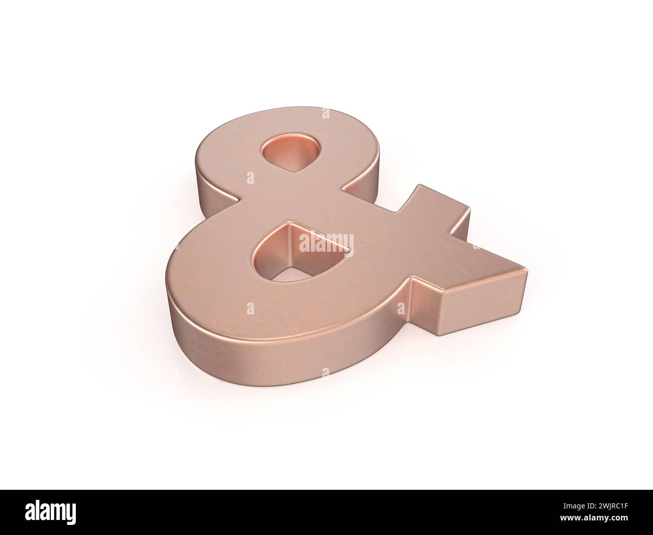 Cooper ampersand symbol on a white background. 3d illustration Stock ...