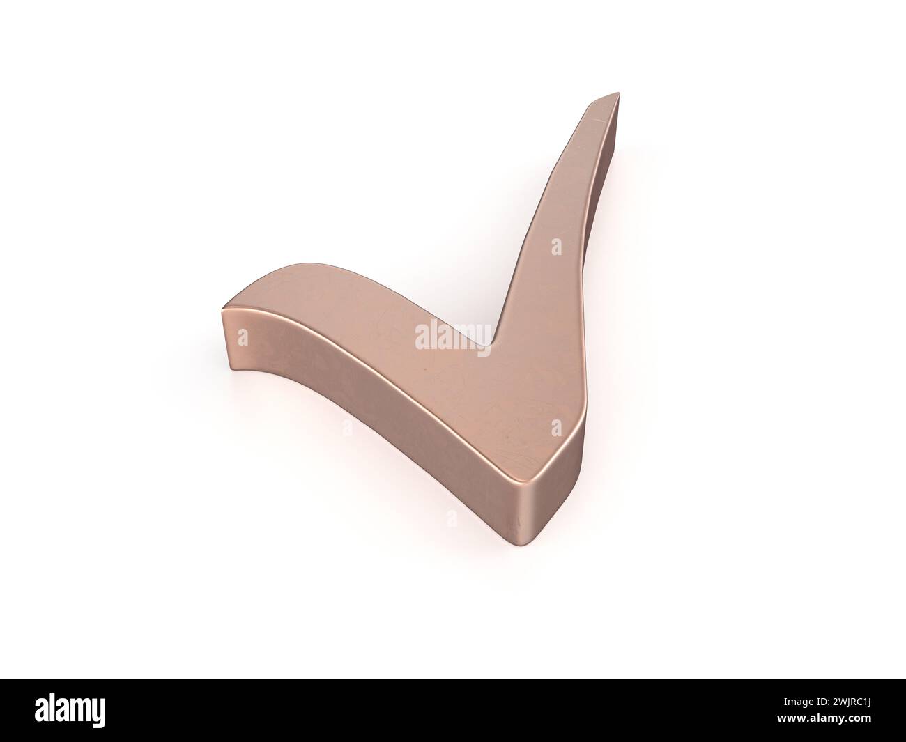Cooper check mark symbol on a white background. 3d illustration Stock ...