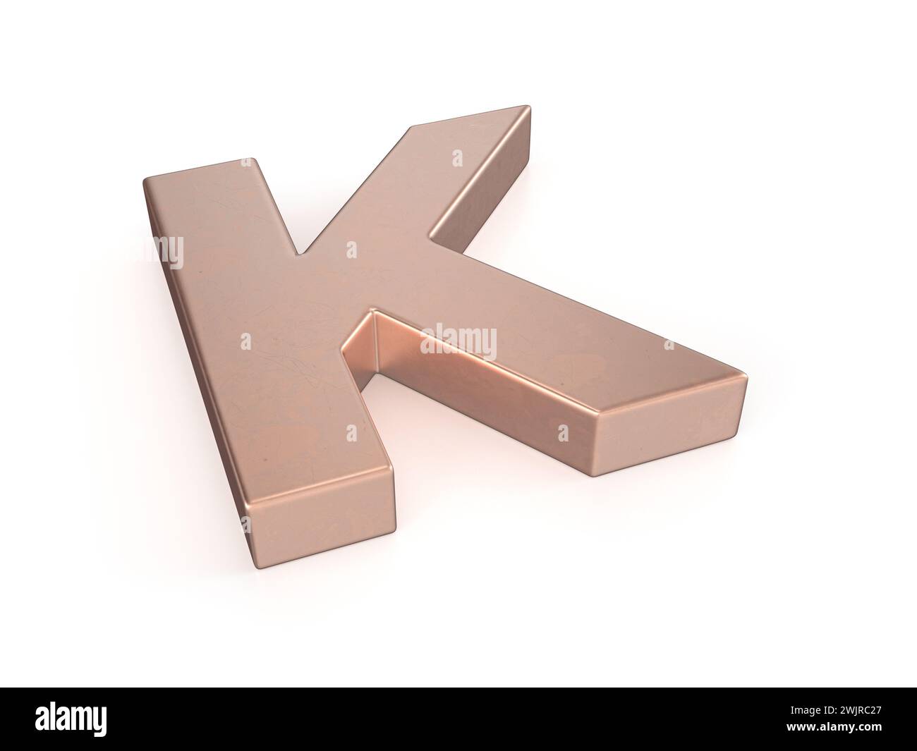 Cooper letter K on a white background. 3d illustration Stock Photo - Alamy