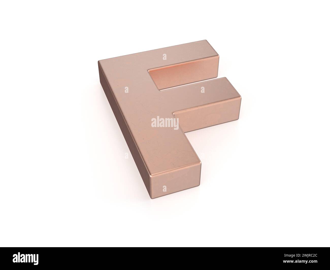 Cooper letter F on a white background. 3d illustration Stock Photo - Alamy