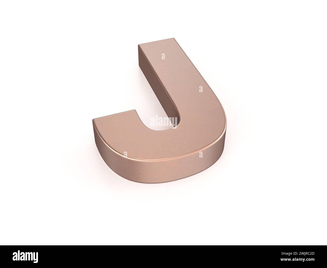 Cooper letter J on a white background. 3d illustration Stock Photo - Alamy