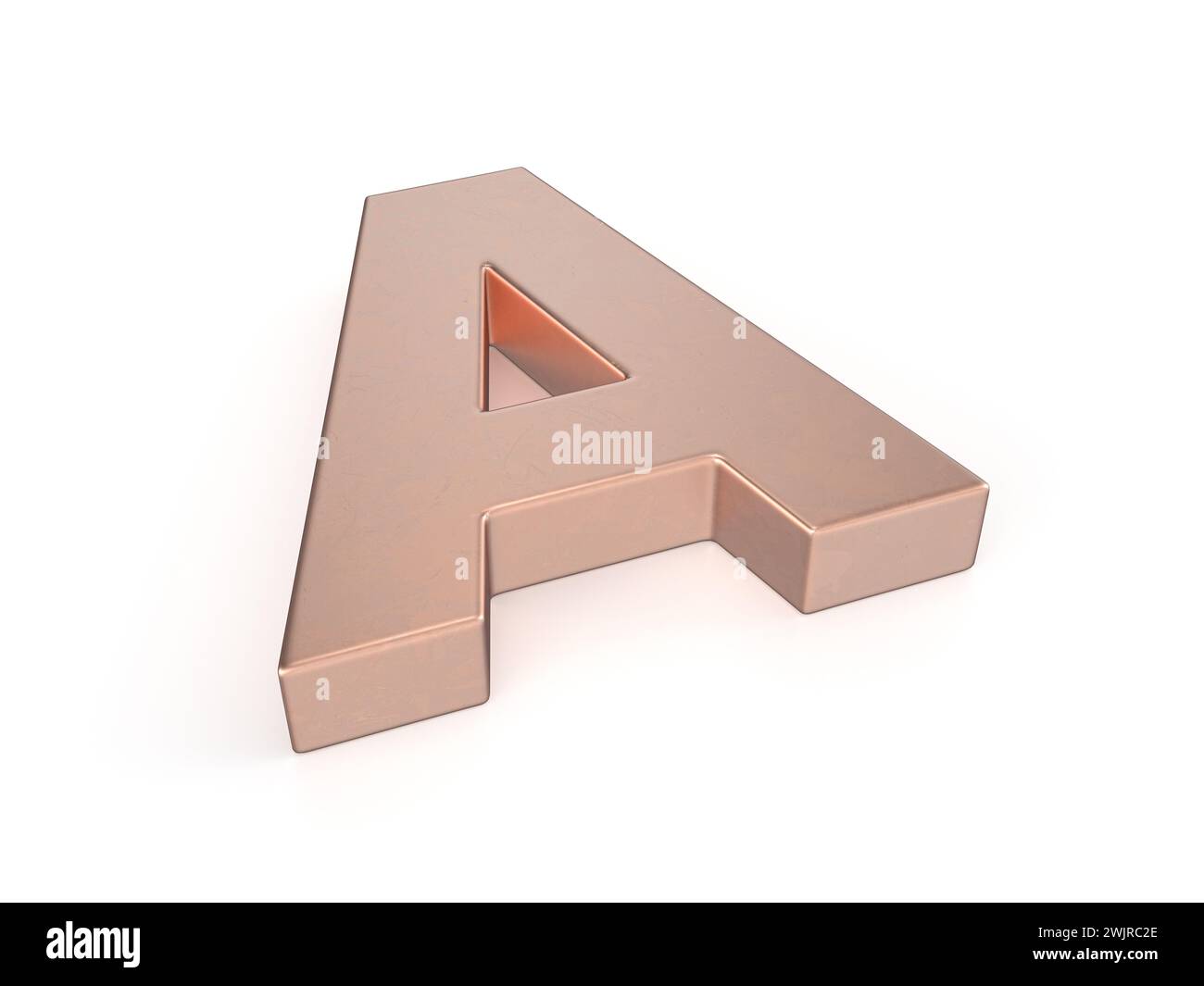 Cooper letter A on a white background. 3d illustration Stock Photo - Alamy