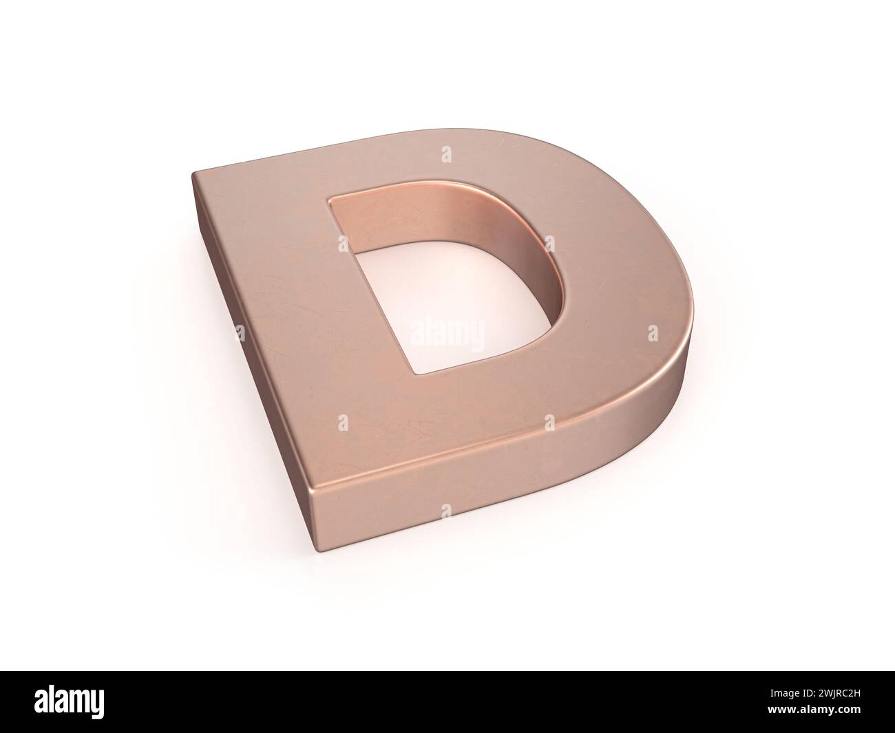 Cooper letter D on a white background. 3d illustration Stock Photo - Alamy