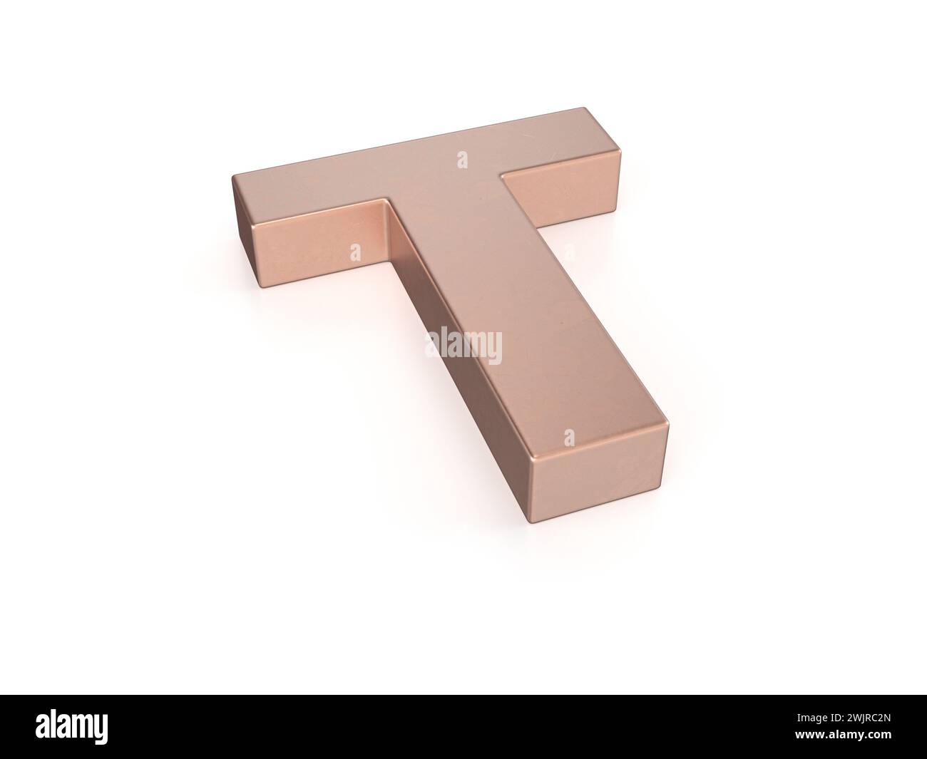 Cooper letter T on a white background. 3d illustration Stock Photo - Alamy